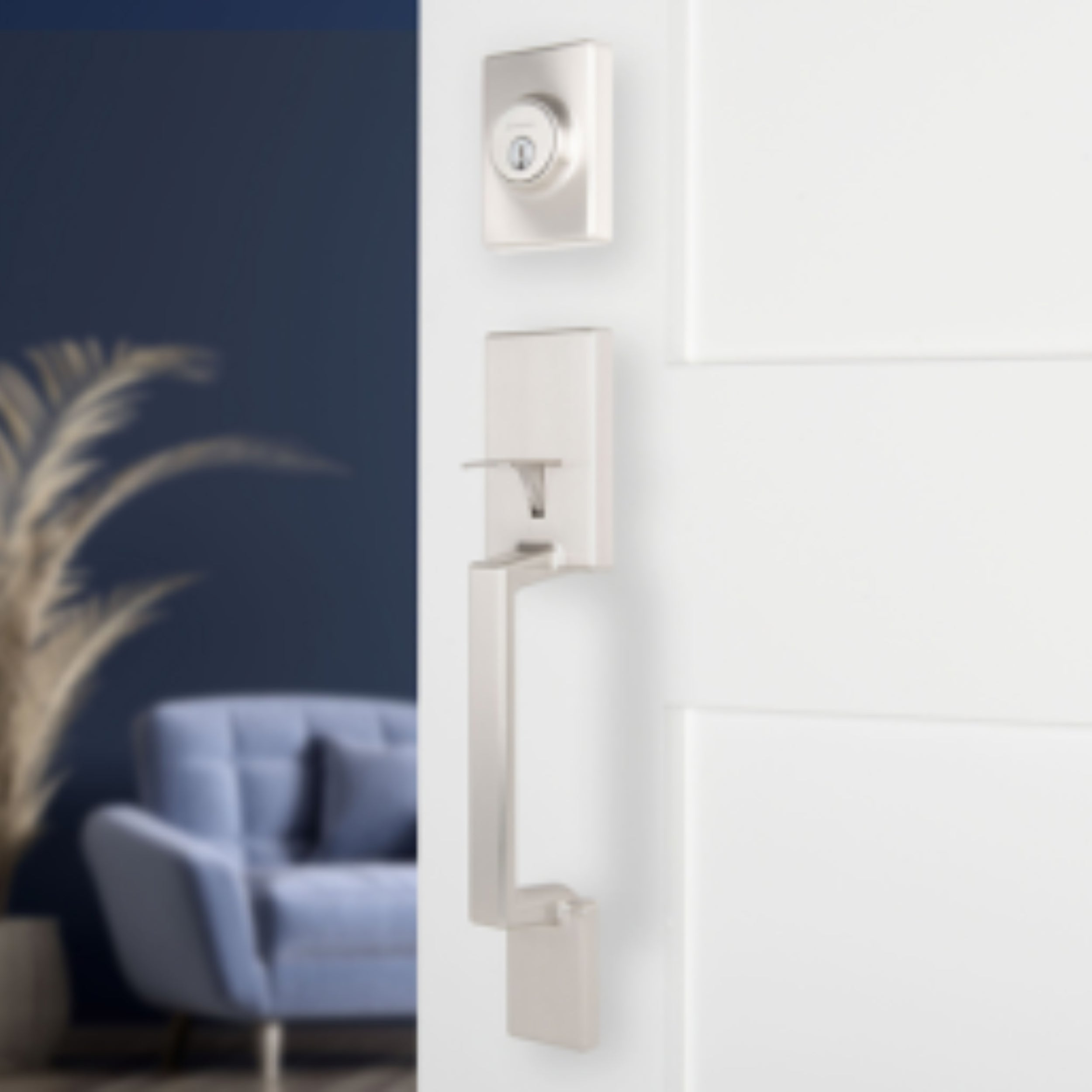 Brinks Contemporary Keyed Entry Door Handleset with Flat Lever and Dea ...